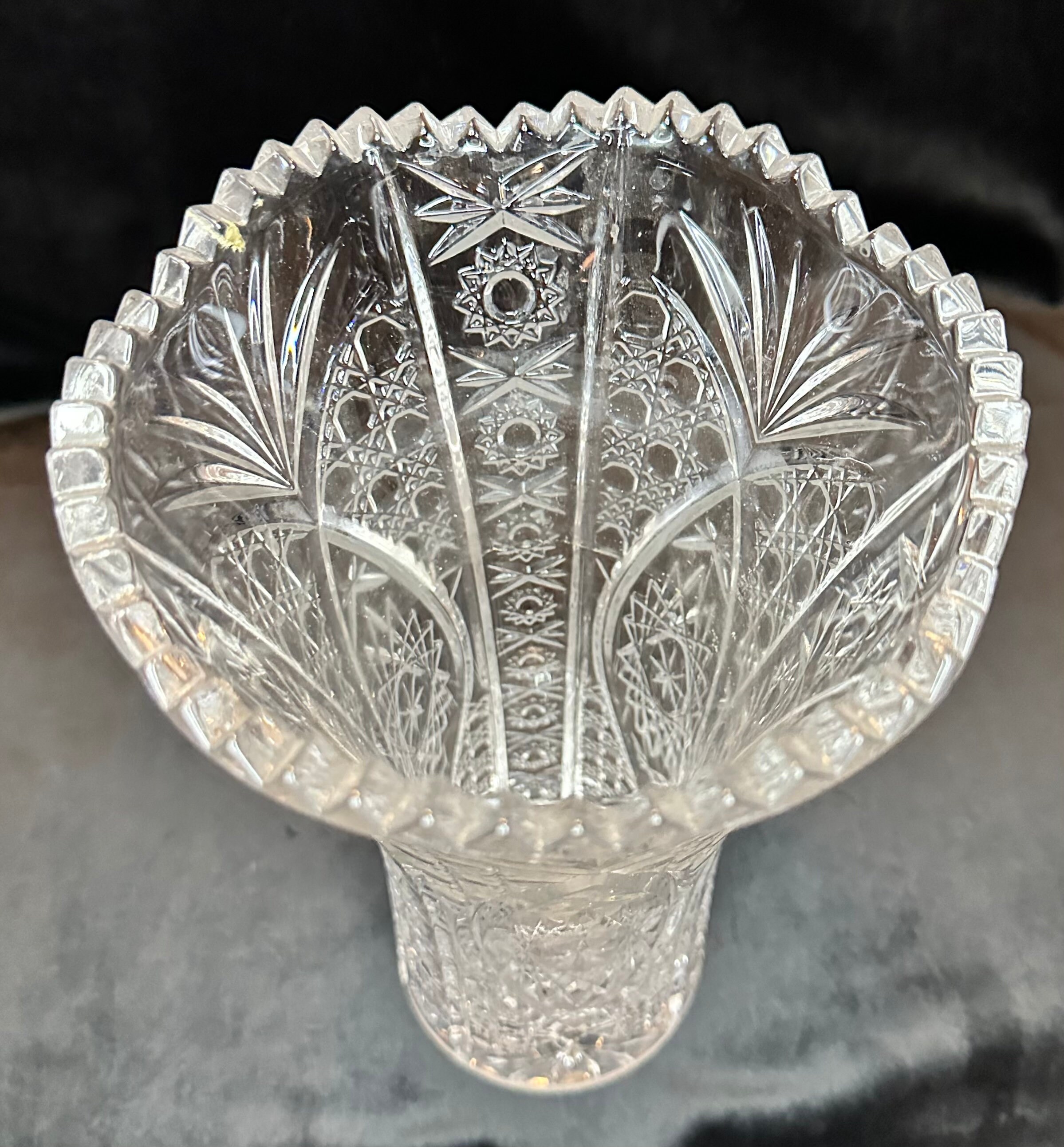 Vintage Bohemian Crystal Vase With the Caesar Hand Cut Pattern - Etsy