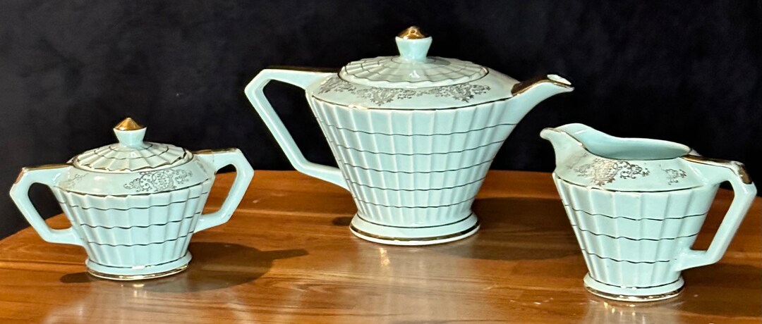 Vintage 1930s Art Deco Sadler Ceramic Tea Set - Etsy