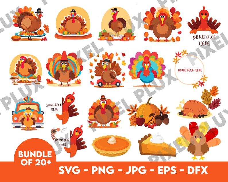 Turkey SVG | Cool Turkey Clipart | Cute Turkey SVG Bundle ...