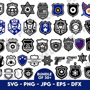 Police Badge SVG Bundle: Shield, Medals, Officer Graphics (digital ...