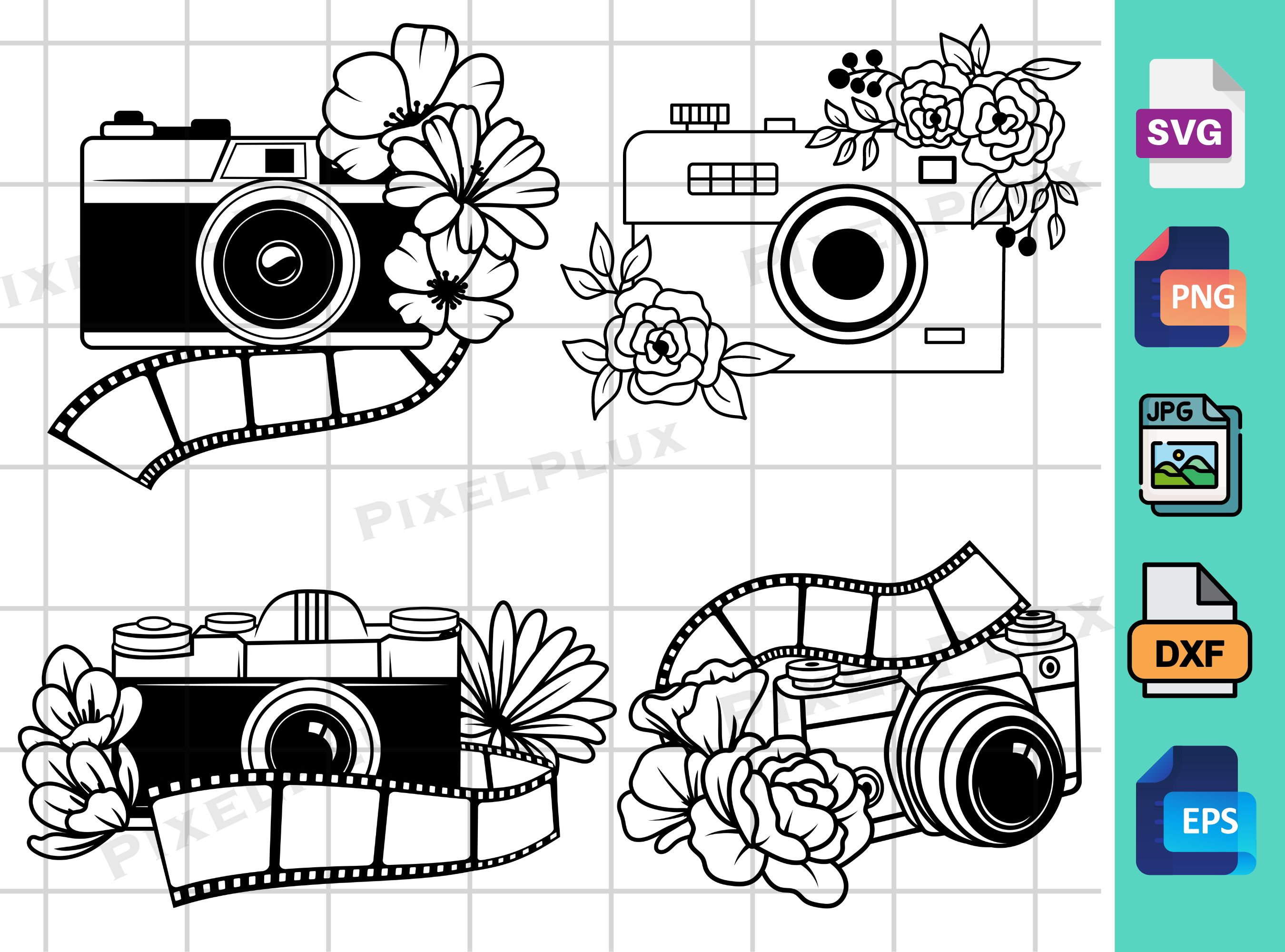 Camera SVG Floral Camera Svg Clickable Camera Svg High - Etsy
