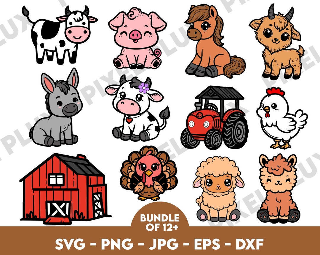 Animales de granja svg, Bebé animal svg, Ovejas svg, Vaca svg, Animales ...