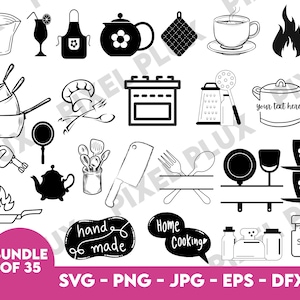 Kitchen Svg Bundle Baking Svg Cooking Set SVG Cooking Utensils SVG ...