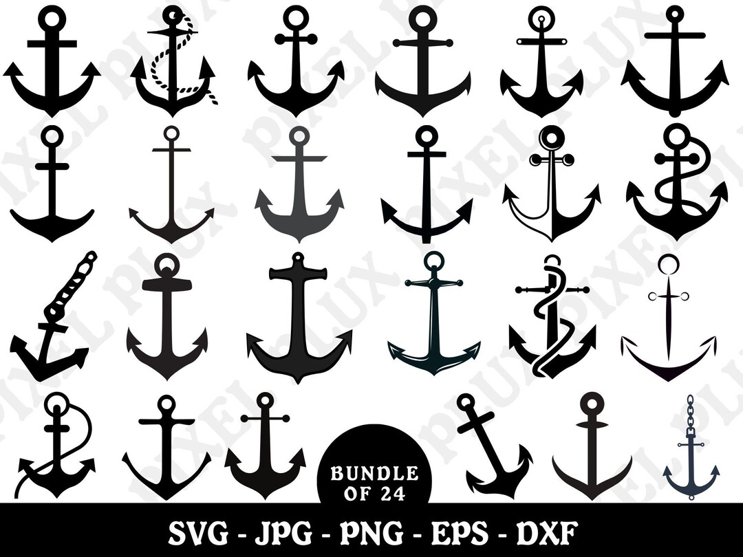 Anchor SVG Nautical Vector Image - Pattern for CNC, Cricut, Woodworking ...
