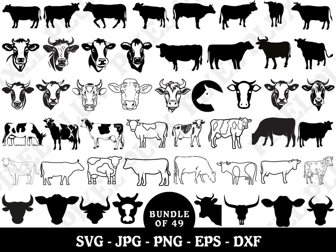 Cow SVG Bundle: Farm Animal Clipart for Cricut (commercial Use) - Etsy