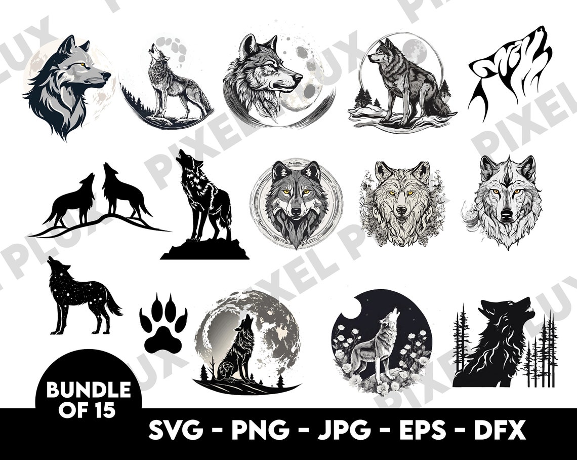 Wolf Svg, Wolf Head Svg, Wolf Clipart, Mama Wolf Svg, Wolf Cub Svg ...