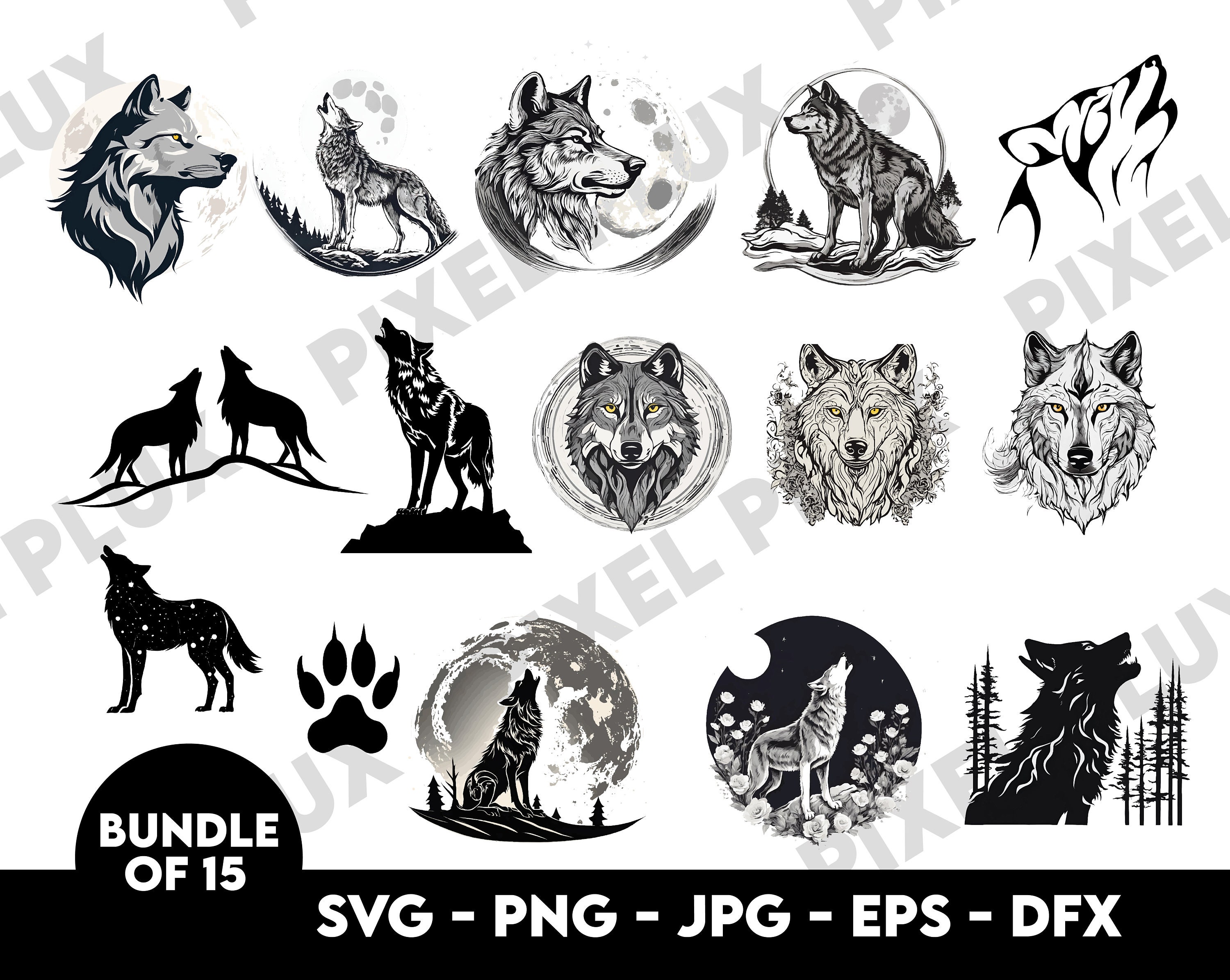 Wolf Svg, Wolf Head Svg, Wolf Clipart, Mama Wolf Svg, Wolf Cub Svg ...
