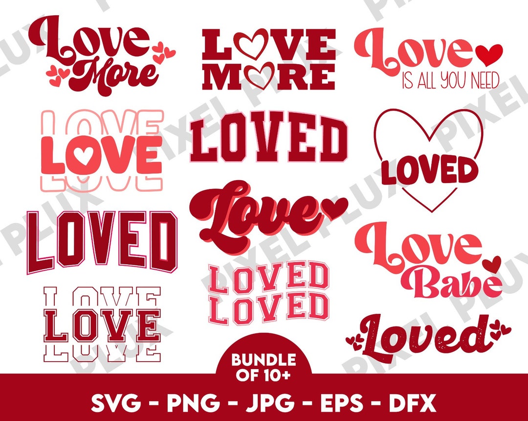 Love Svg, Self Love Svg, Heart Svg, Love Pattern Svg, Loved Svg Cut ...