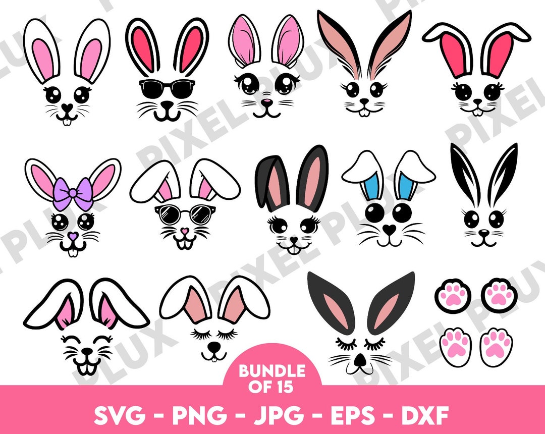 Bunny Nose Svg, Cute Bunny Face Svg, Rabbit Mustache Svg, Easter Bunny ...