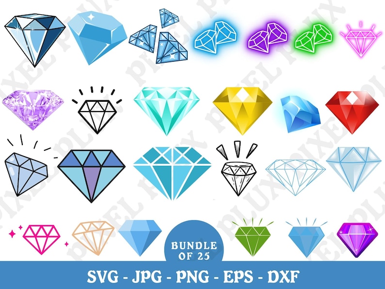 Diamond SVG Bundle - Diamond PNG Bundle - Diamond Clipart - Diamond SVG ...