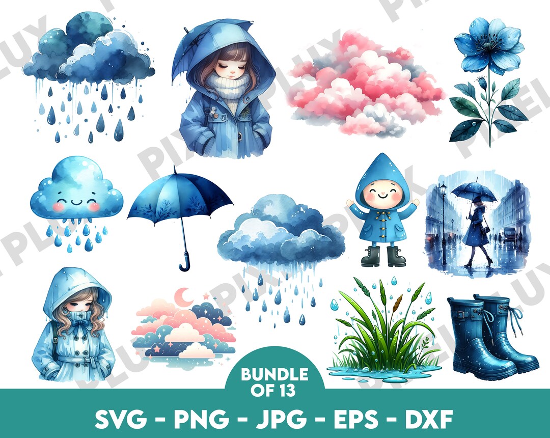 Raining Svg, Rain Drops Svg, Water Drops Svg, Water Droplet Svg, Cloud ...