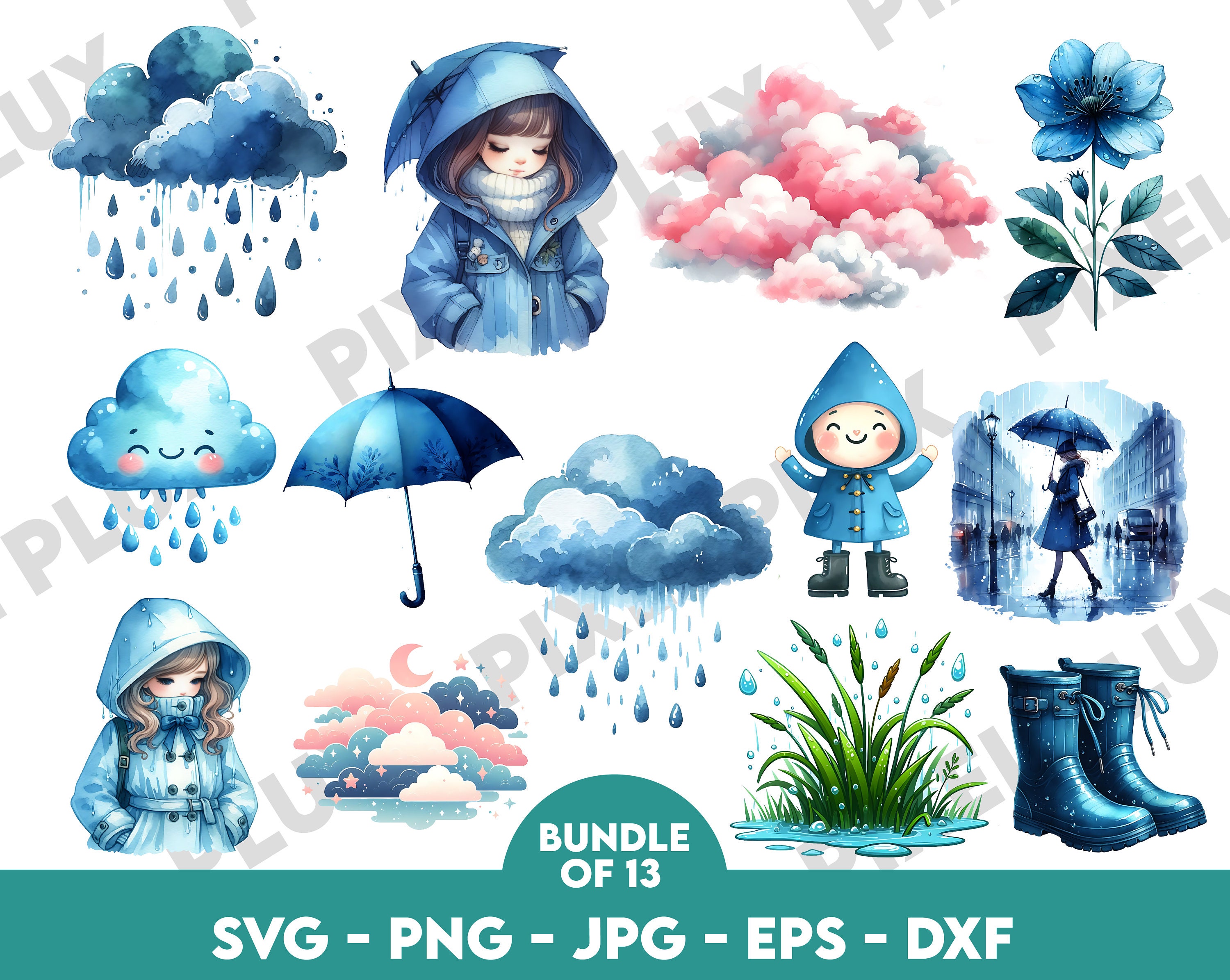 Raining Svg, Rain Drops Svg, Water Drops Svg, Water Droplet Svg, Cloud ...
