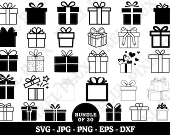 Gift Box SVG Bundle, Gift Box PNG Bundle, Gift Box Clipart, Present SVG ...