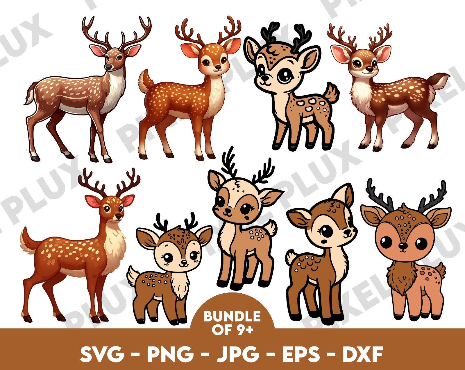Cute Deer Svg, Cartoon Deer Svg, Forest Animal Svg, Deer Hook Svg ...