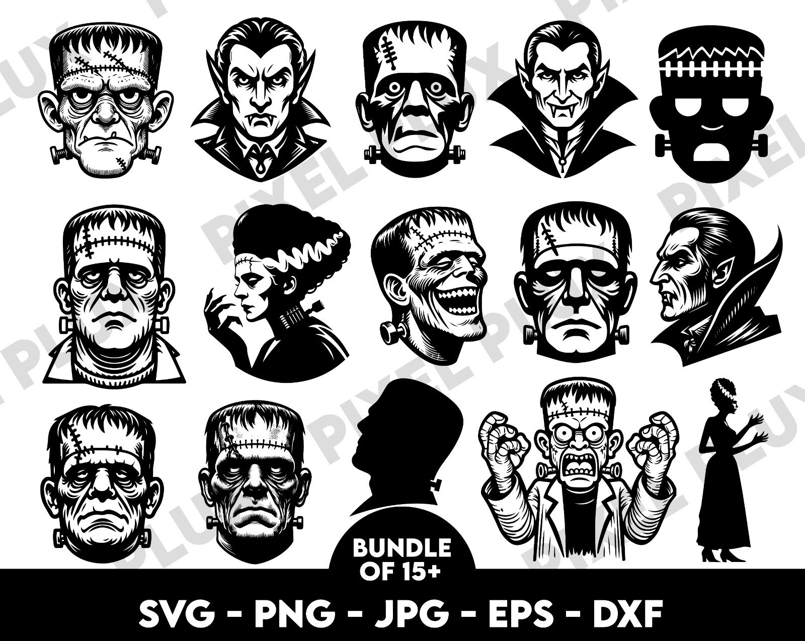 Frankenstein Svg, Monster Svg, Spooky Svg, Horror Svg, Ghosts Svg, Frankenstein Clipart ...