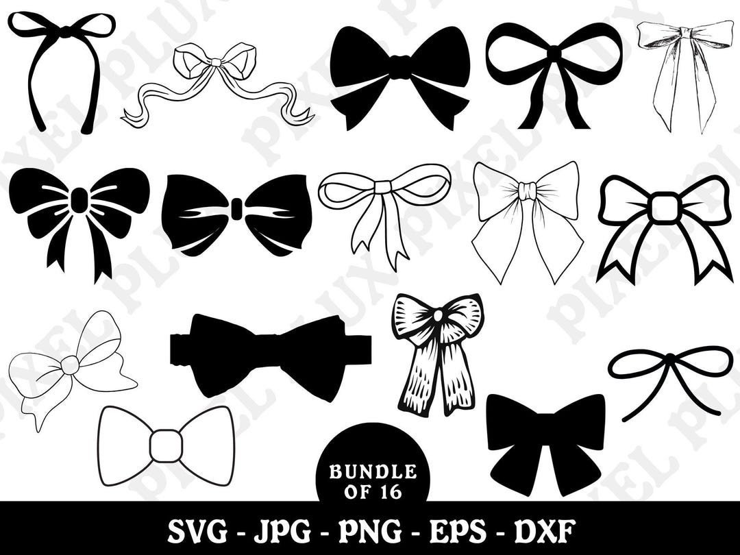 Bundle Bow Tie SVG Png Eps Dxf Cricut Silhouette Vector Clip Art ...