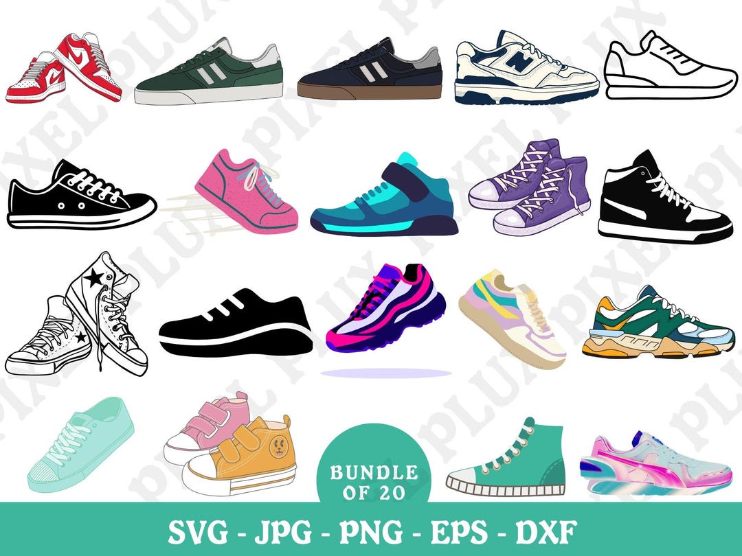 Sneaker Svg Bundle, Sneakers Svg, Running Shoes, Sneaker Clipart, Png ...
