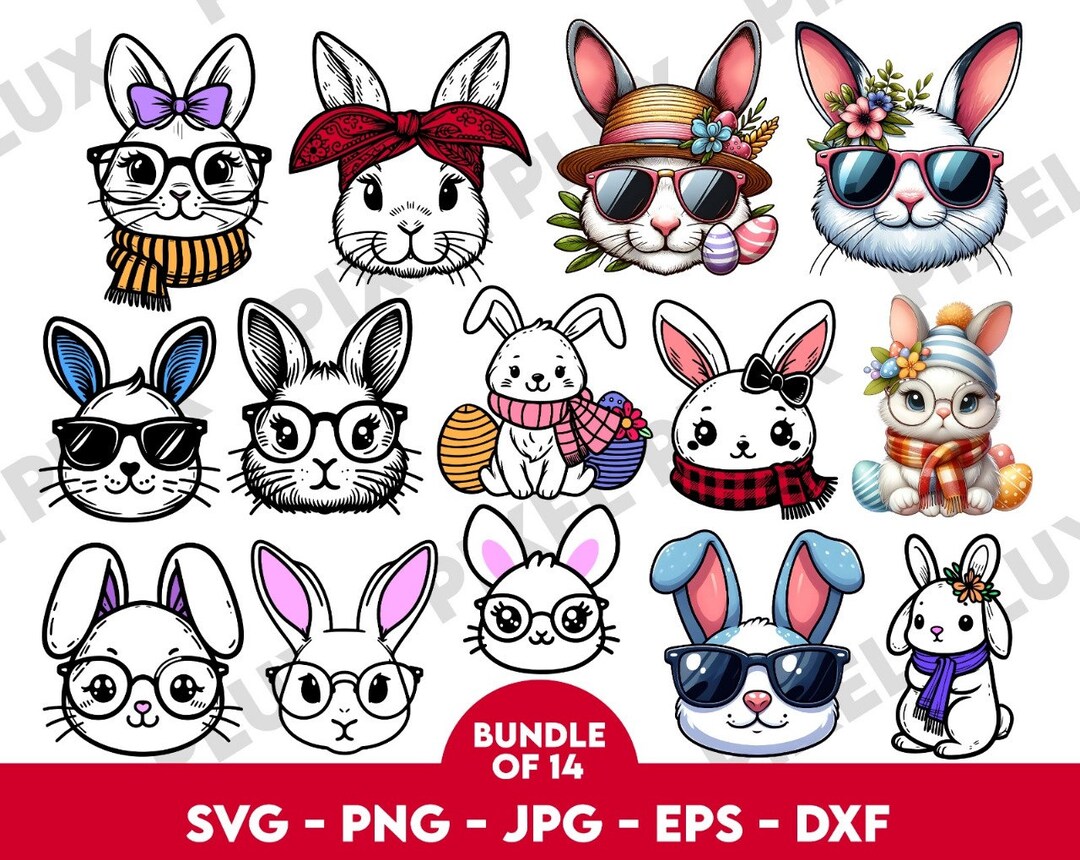 Bunny Face Svg, Easter Bunny Svg, Bunny Svg, Cute Bunny Faces Svg ...