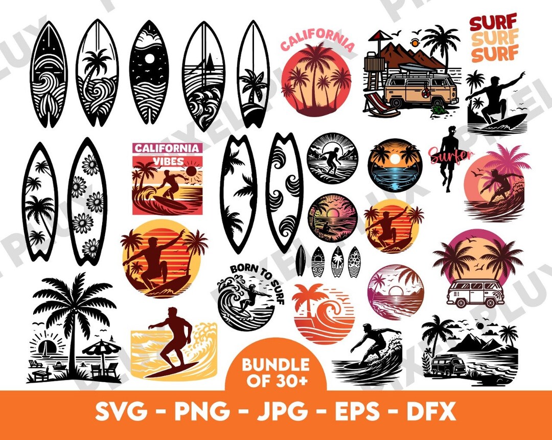 Surfboad Svg, Surf Svg, Surfer Svg, Surfing Svg, Water Sport Svg, Beach ...