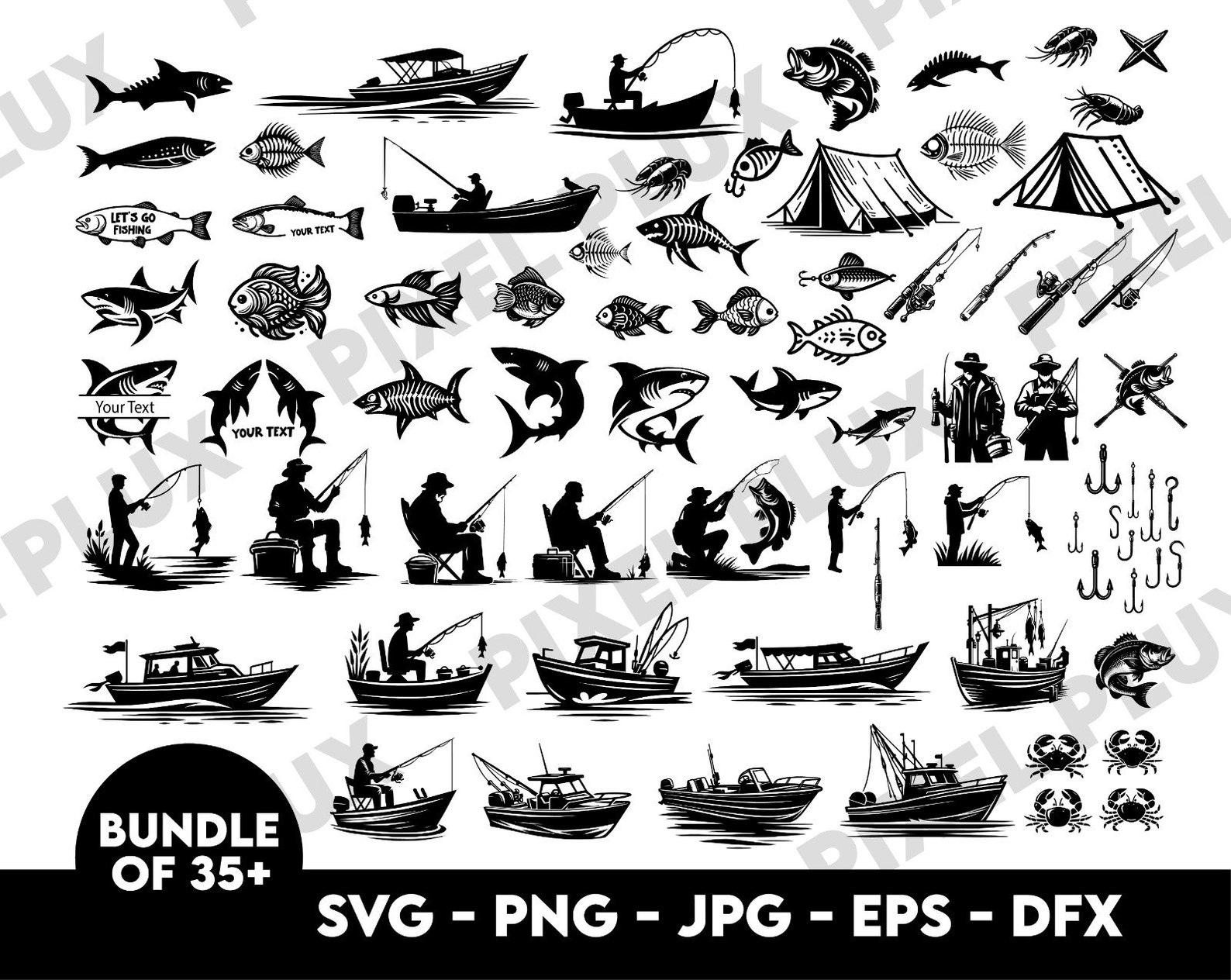 35 Fishing Svg Bundle, Fishing Svg Files for Cricut, Fisherman Svg Crab ...