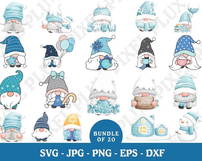 Winter Gnome Bundle SVG, Winter Decor, Winter Gnome Ornaments Svg ...