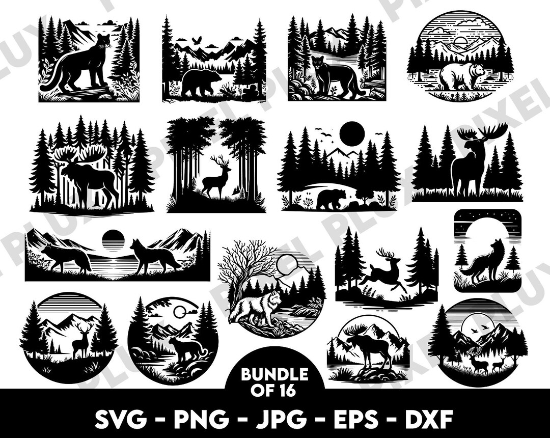 Wilderness Svg, Deer Bundle Svg, Deer Head Svg, Forest Deer Svg, Buck ...