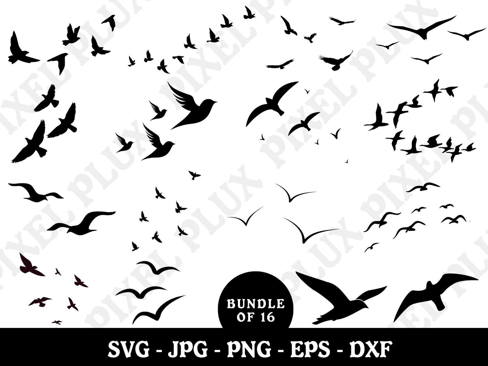Birds SVG Birds Flying SVG Flying Birds Vector Birds Clipart Flock Svg ...