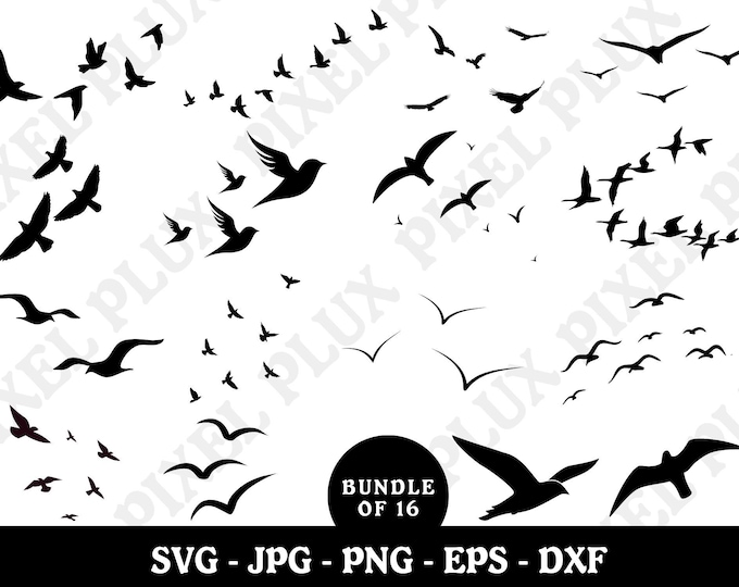 Birds SVG Birds Flying SVG Flying Birds Vector Birds Clipart Flock Svg ...