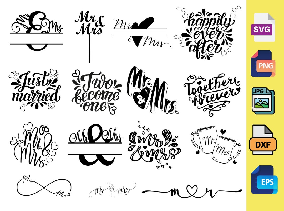 Romantic Mr and Mrs Svg Blessed Wedding Svg Beautiful - Etsy