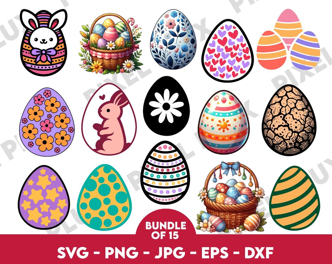 Easter Eggs Svg Bundle, Bunny Egg Svg, Happy Easter Svg, Easter Kids ...