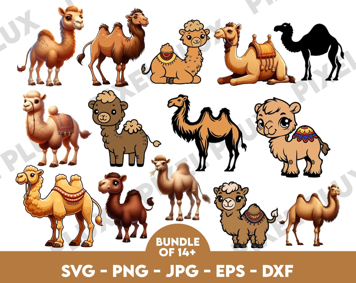Camel Svg Bundle, Camel Svg, Camel Clipart, Desert Camel Svg, Camel Png ...