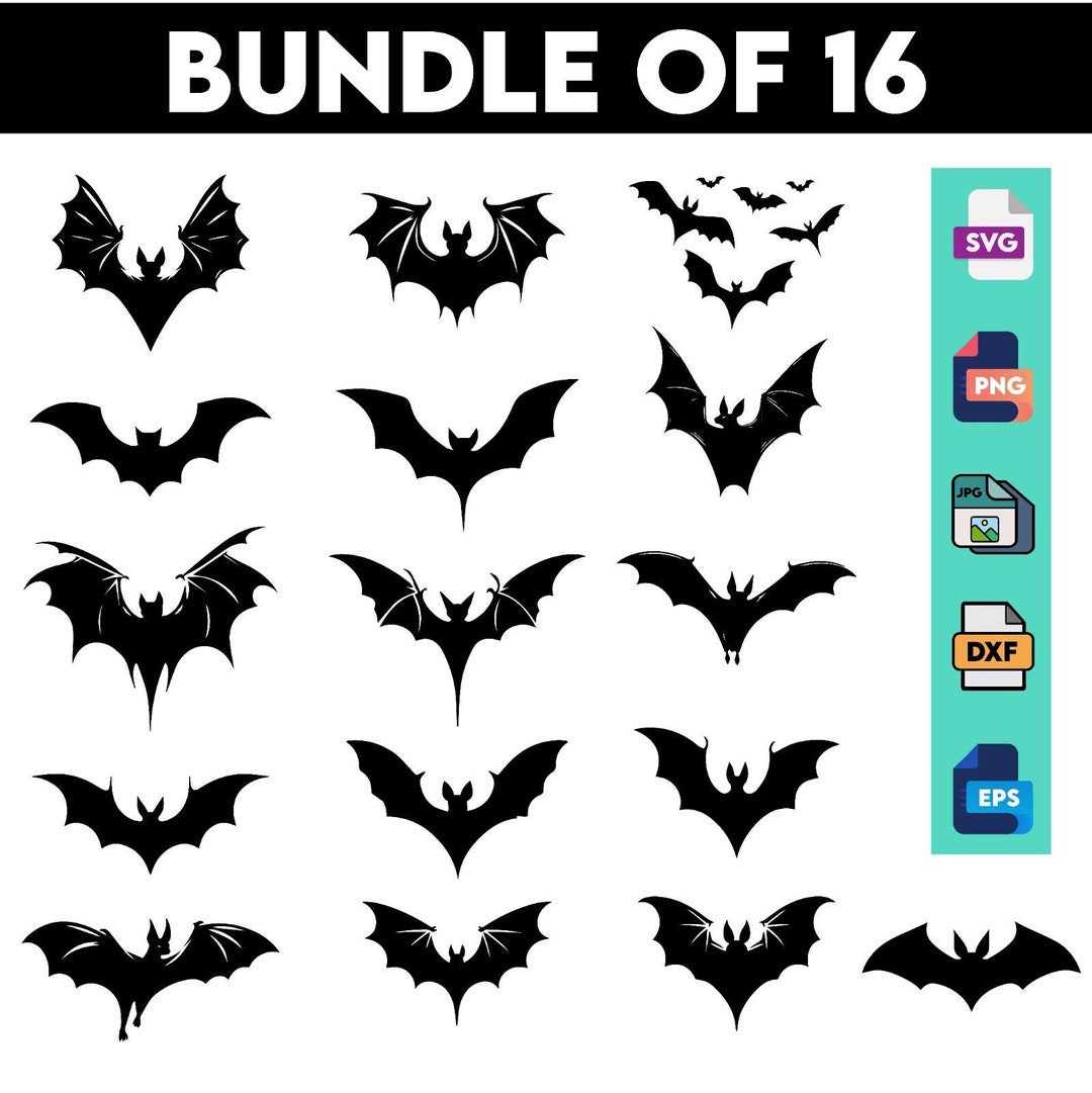 Bat SVG Night Bat SVG Bundle Black Bat Svg Flying Bat - Etsy