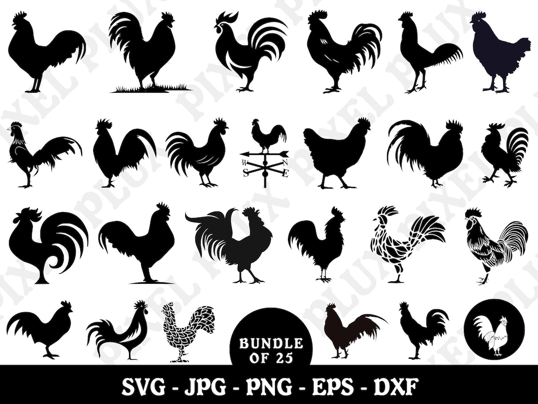 Rooster SVG Bundle, Rooster Dxf, Rooster Png, Rooster Eps,rooster ...