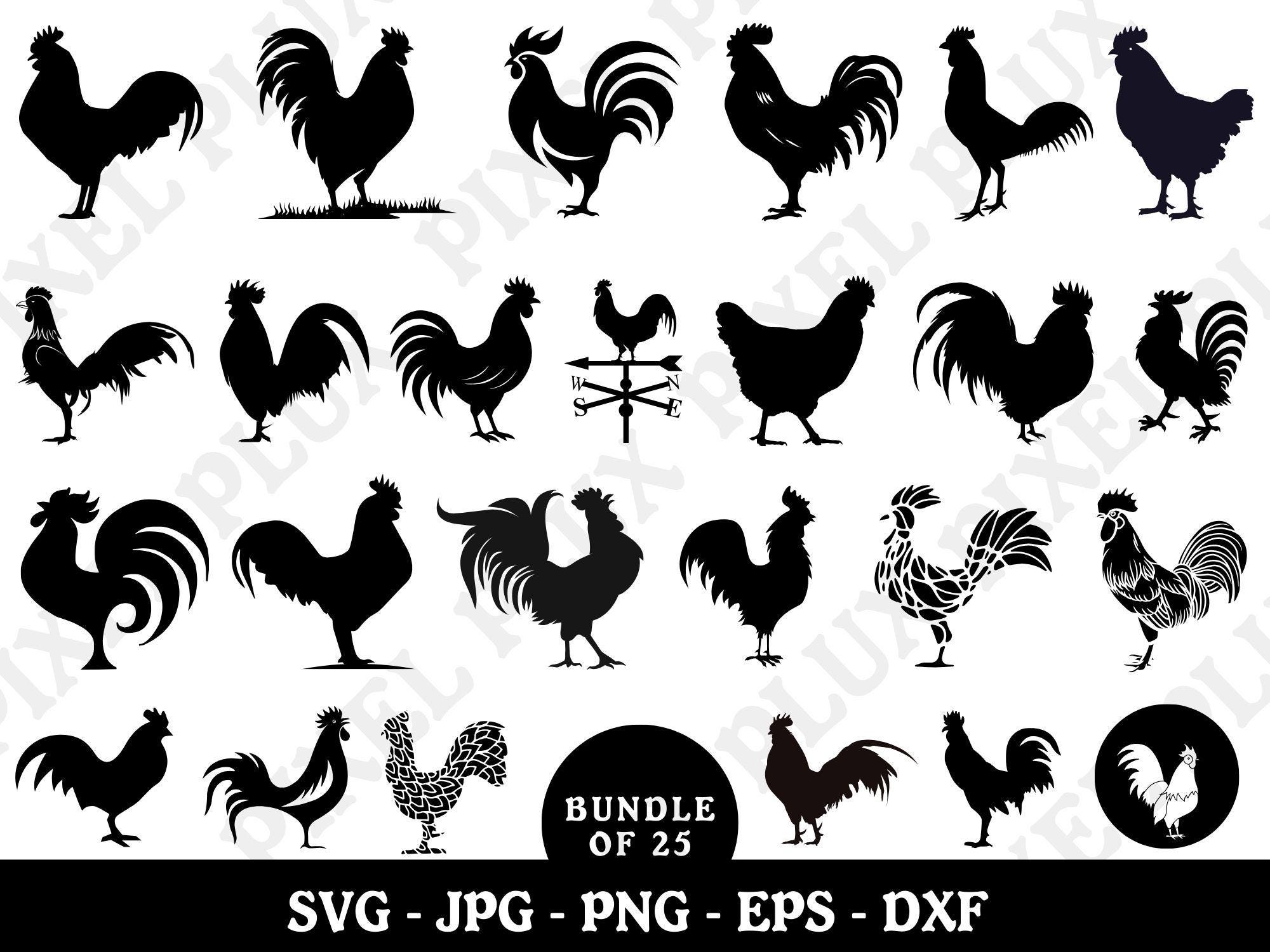 Rooster SVG Bundle, Rooster Dxf, Rooster Png, Rooster Eps,rooster ...