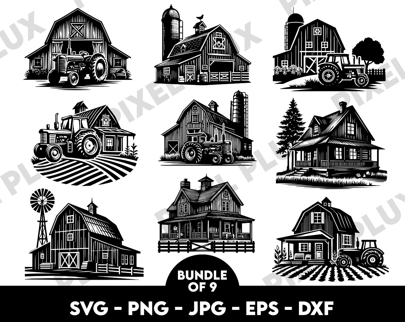 Farm House Svg, Farm Life Svg, Farmhouse Silhouette, Farm Barn Svg ...