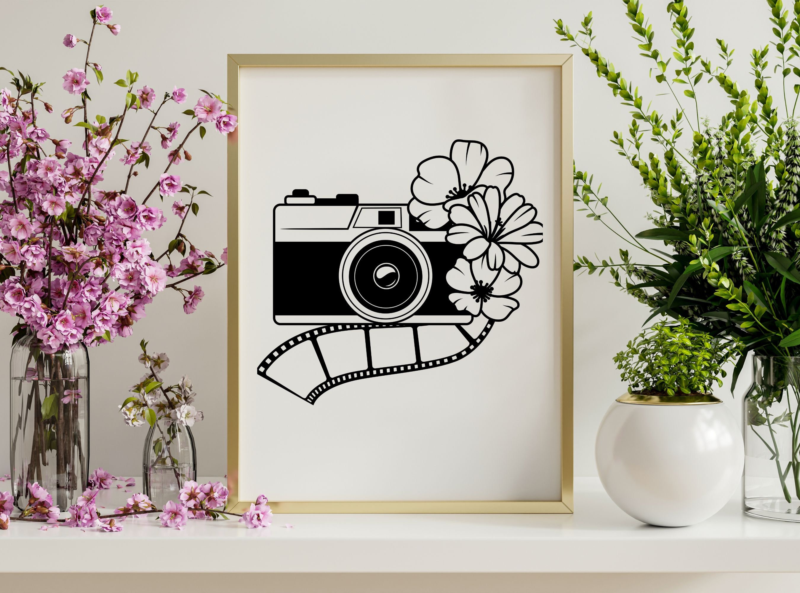 Camera SVG Floral Camera Svg Clickable Camera Svg High - Etsy