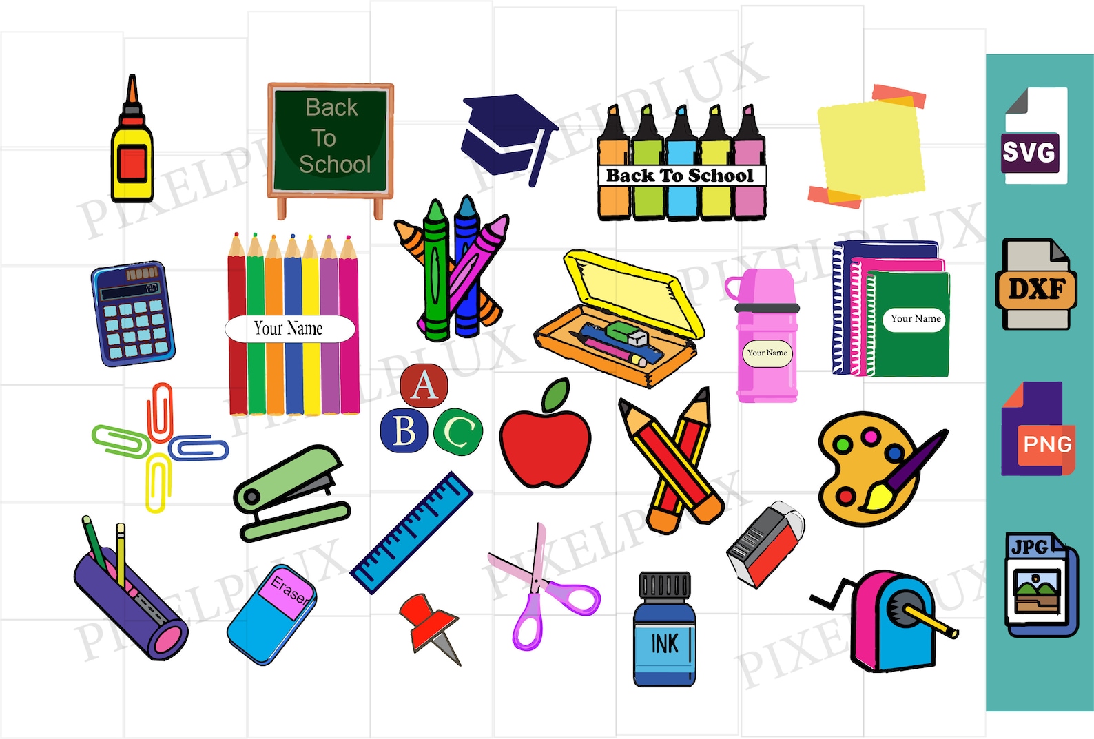 School Supplies SVG Bundle Back to School SVG School - Etsy UK