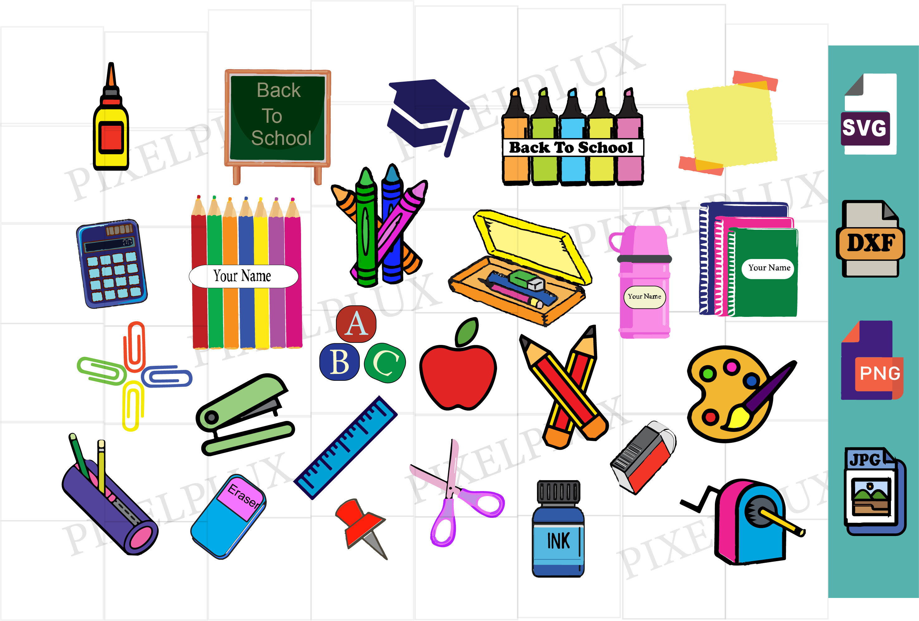 School Supplies SVG Bundle Back to School SVG School - Etsy UK