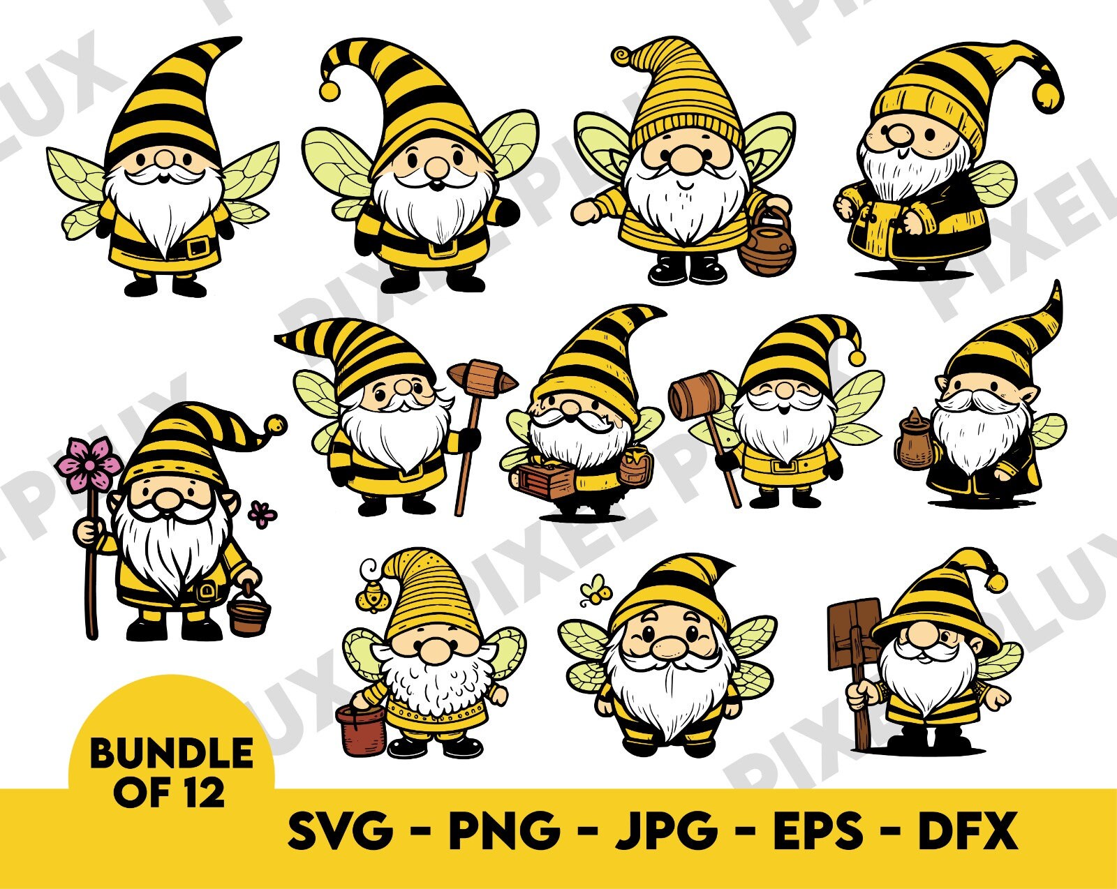 Bee Gnomes Svg, Spring Gnomes Svg, Bumble Bee Svg, Summer Gnomes Svg ...