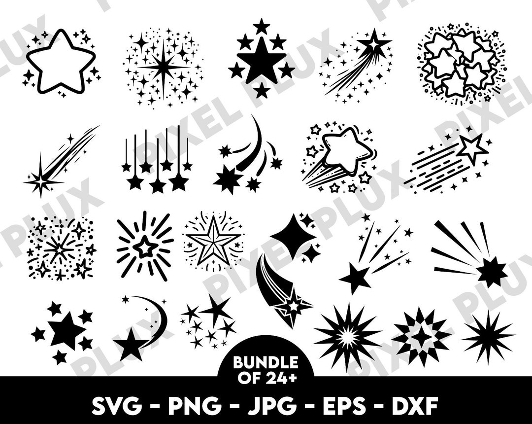 Sparkle Svg, Stars Svg, Star Sparkle Svg, Star Moon Svg, Sparkle Silhouette, Magic Sparkle Svg ...