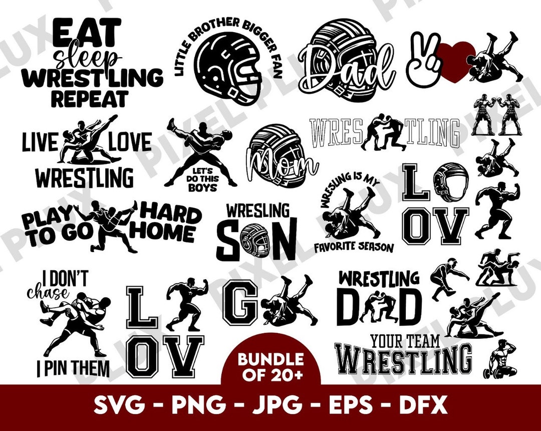 Wrestling Svg Bundle, Wrestler Svg, Sport Svg, Raw Svg Files for Cricut ...
