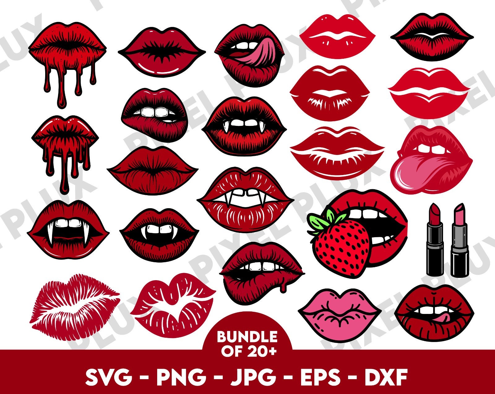 Lips Svg, Red Lips Svg, Dripping Lips Svg, Biting Lips Svg, Sexy Lips ...