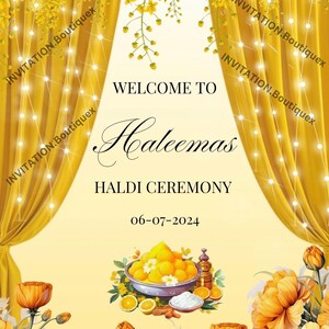 Personalised Haldi/dholki Welcome Sign Printable Mayoon,dholki, Haldi ...