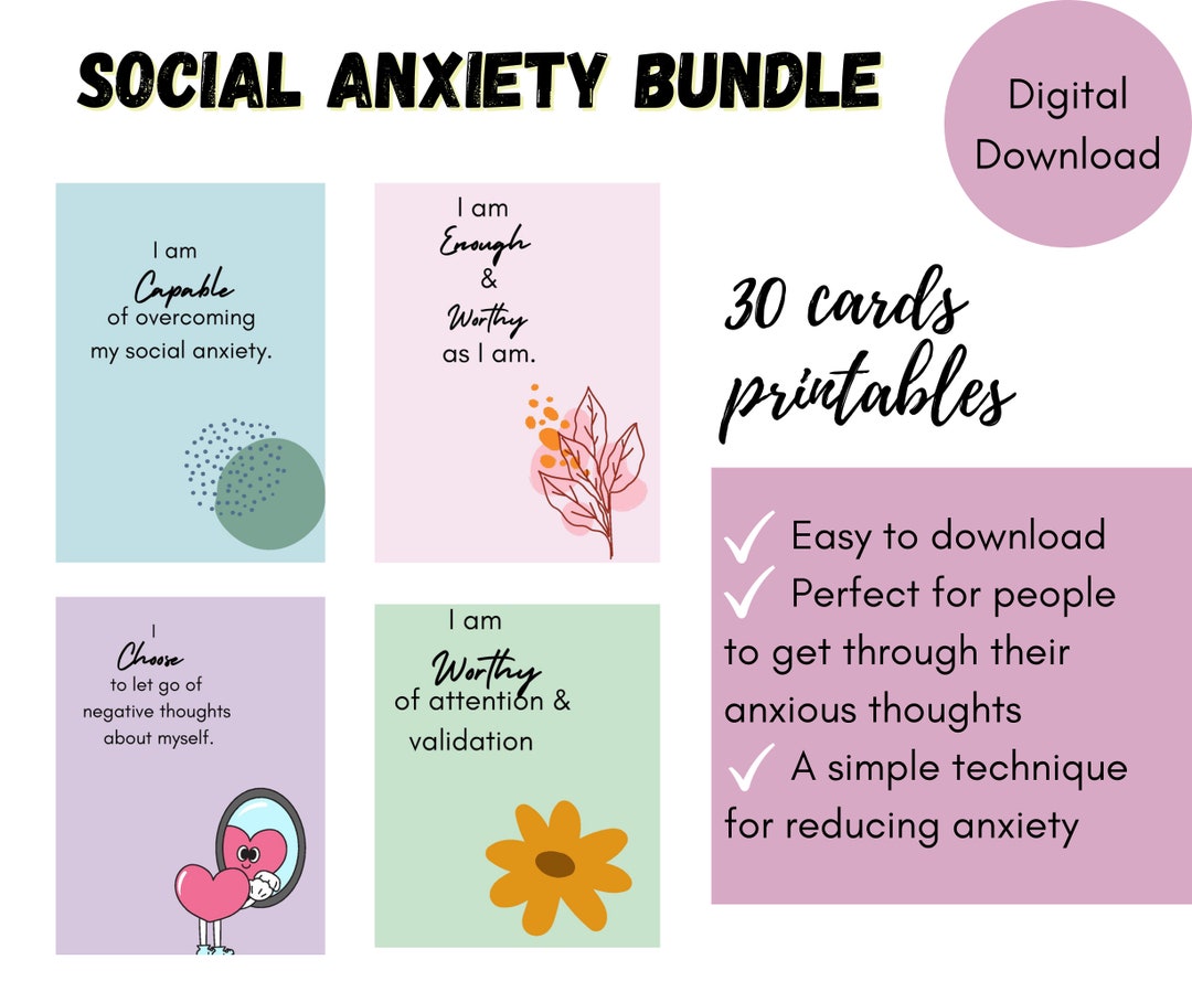 Social Anxiety Coping Statement Cards Therapy Decor Therapy Worksheet ...