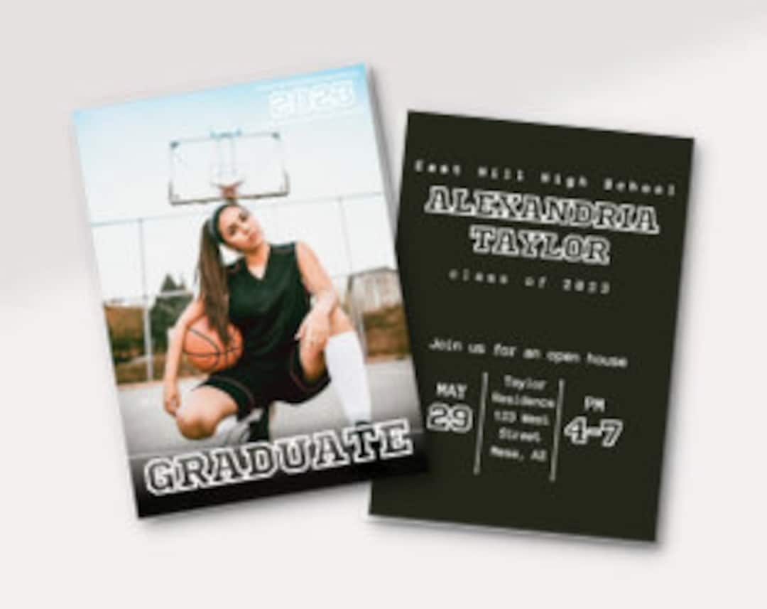 Sports Themed Graduation Announcement Template - Etsy