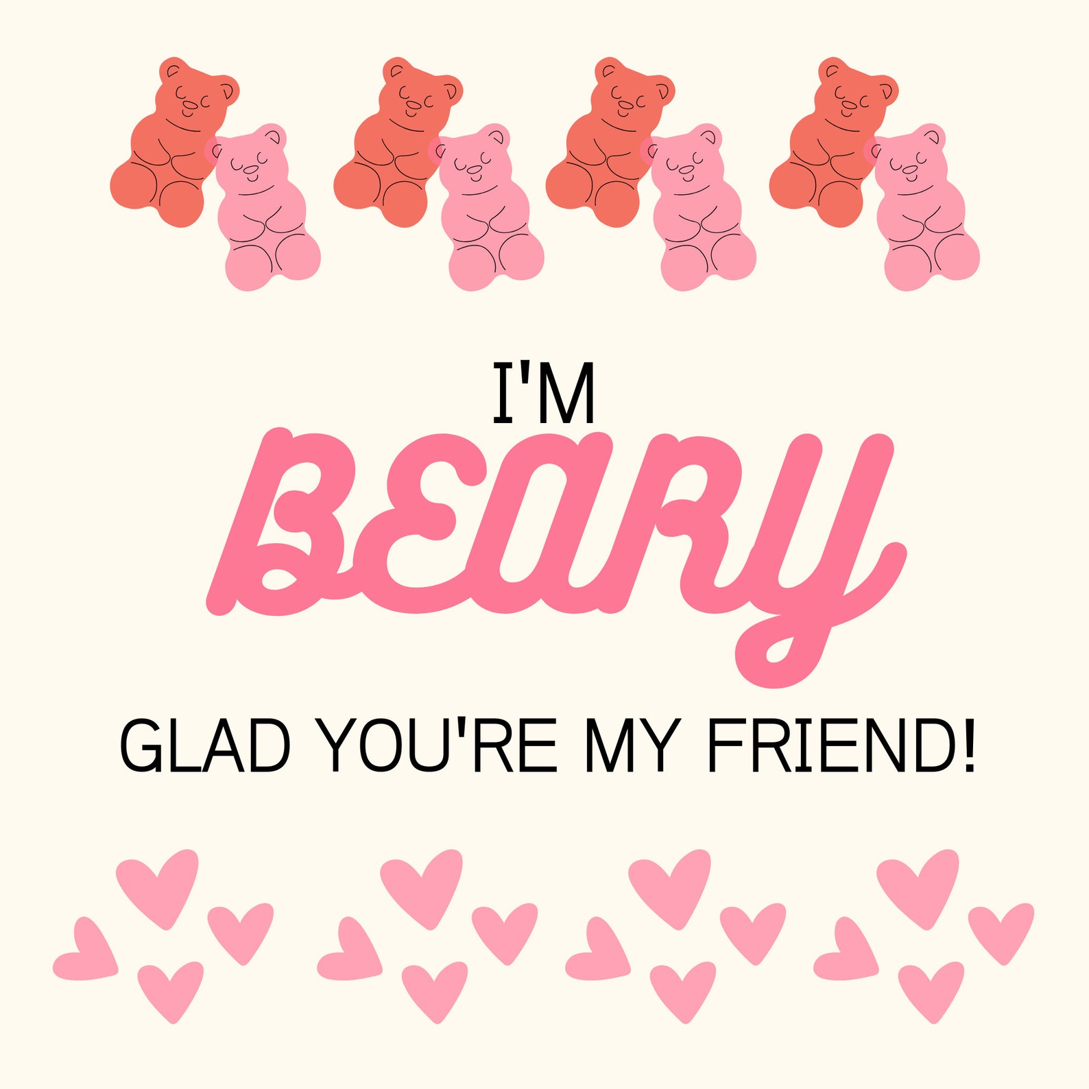 I'm Beary Glad You're My Friend Valentine Sticker - Etsy