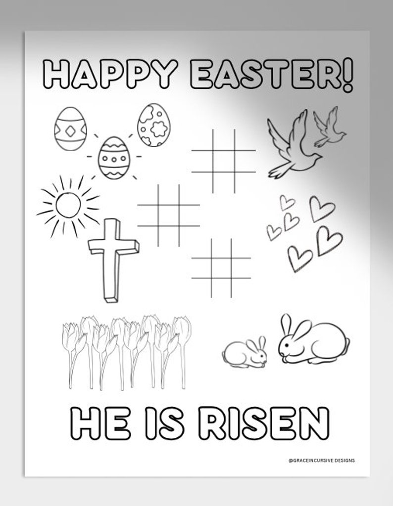 Easter Coloring Page- Church, Dinner, School Activity - Etsy