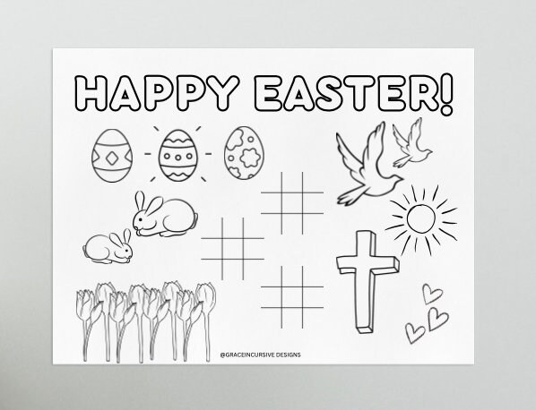 Easter Coloring Page- Church, Dinner, School Activity - Etsy