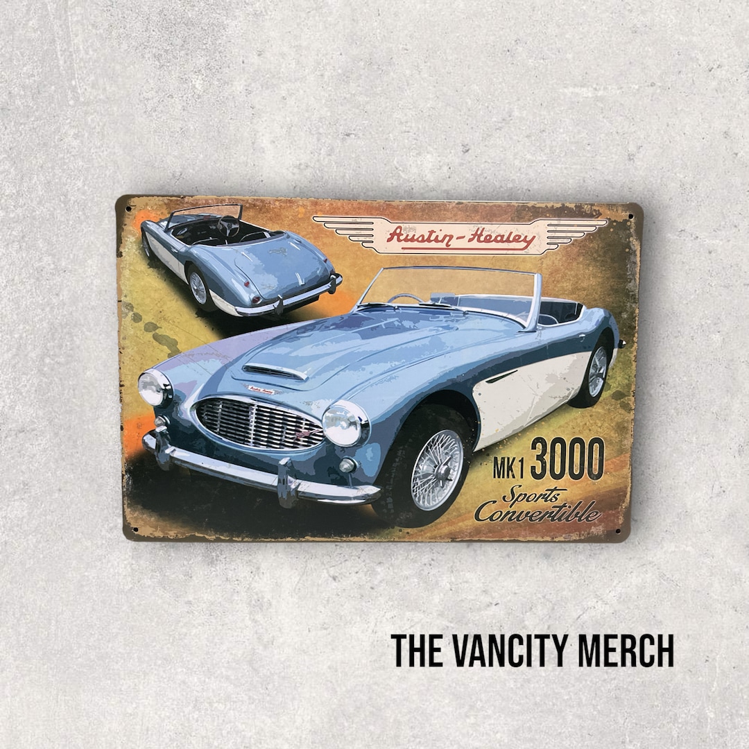 Classic Car Tin Signs With Rusted Effect, Metal Sign for Bar Garage ...