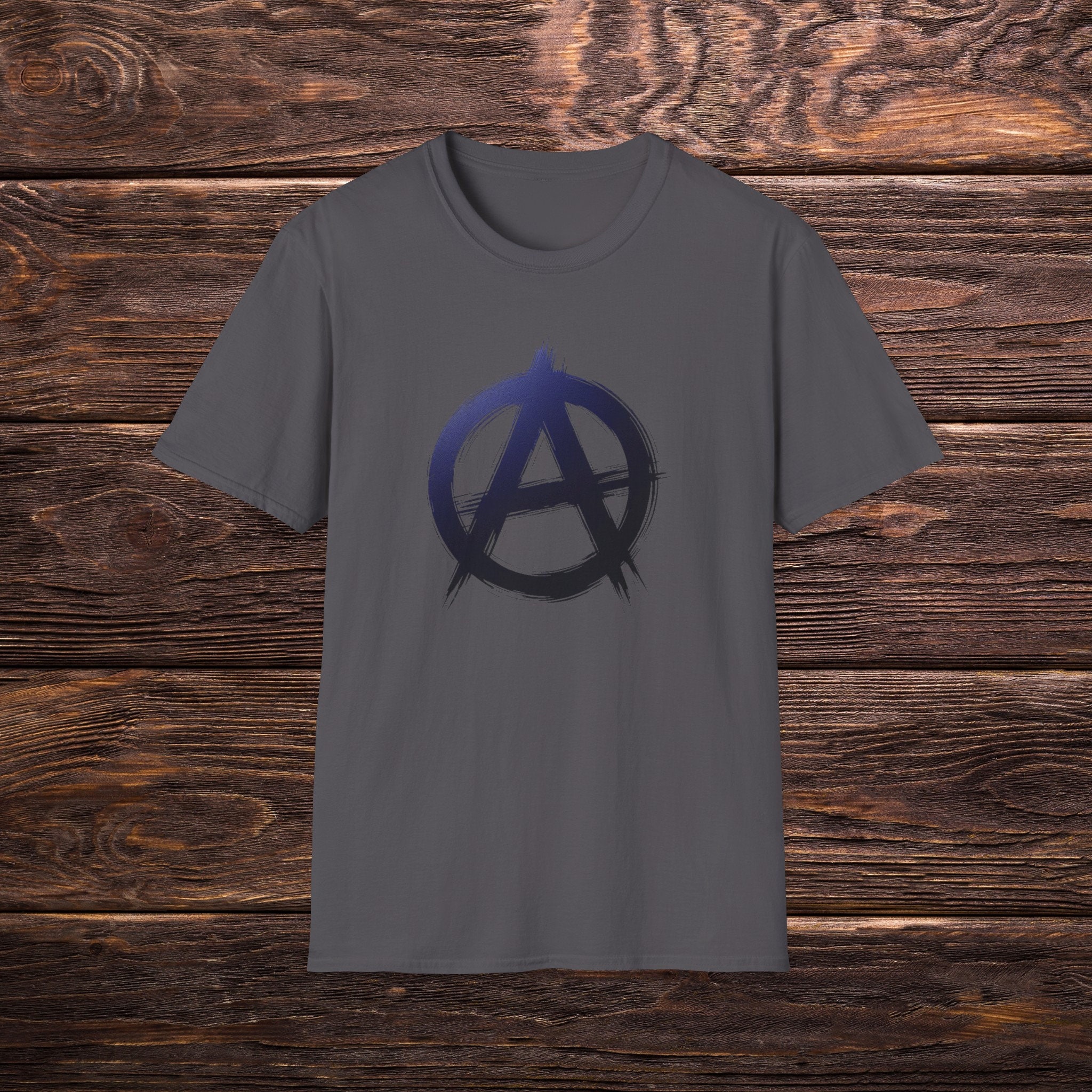 Anarchy Symbol Painted in Blue and Black T-shirt: Show Your Punk and ...